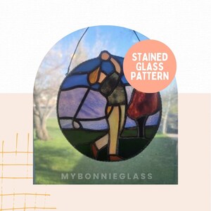 Golfer Stained Glass Pattern - Etsy