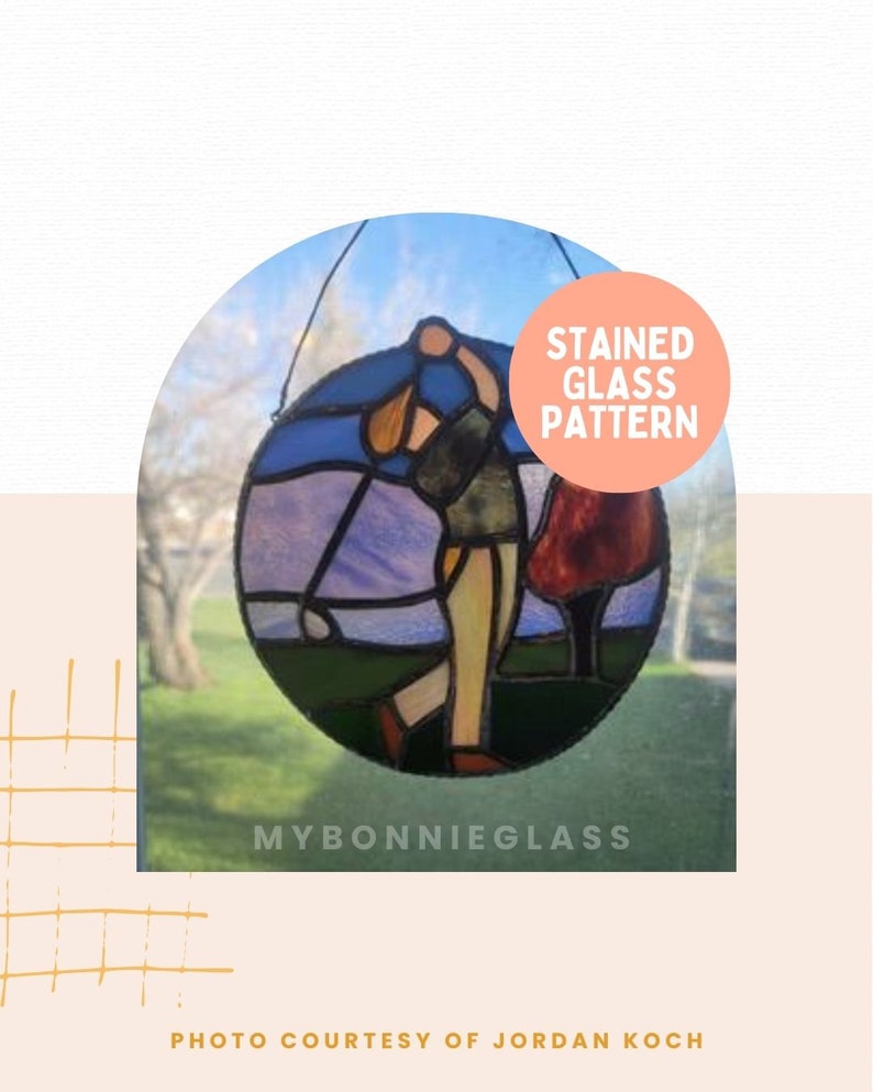Golfer Stained Glass Pattern - Etsy