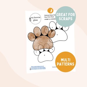 Paw Print Stained Glass Pattern Pack - Etsy