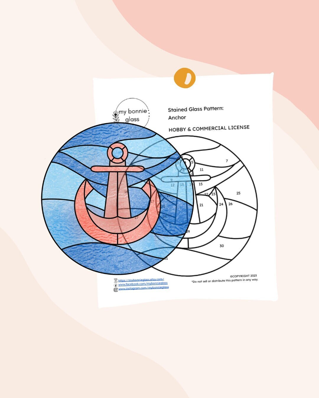 Anchor Stained Glass Pattern - Etsy