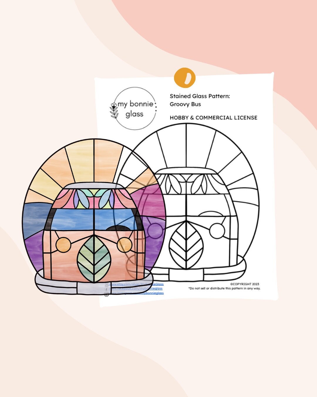 Groovy Bus Stained Glass Pattern - Etsy