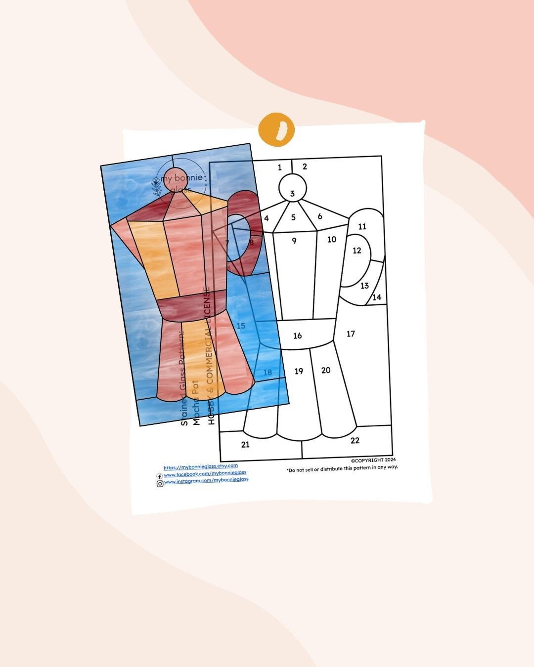 Moka Pot Pattern Stained Glass Patterns - Etsy