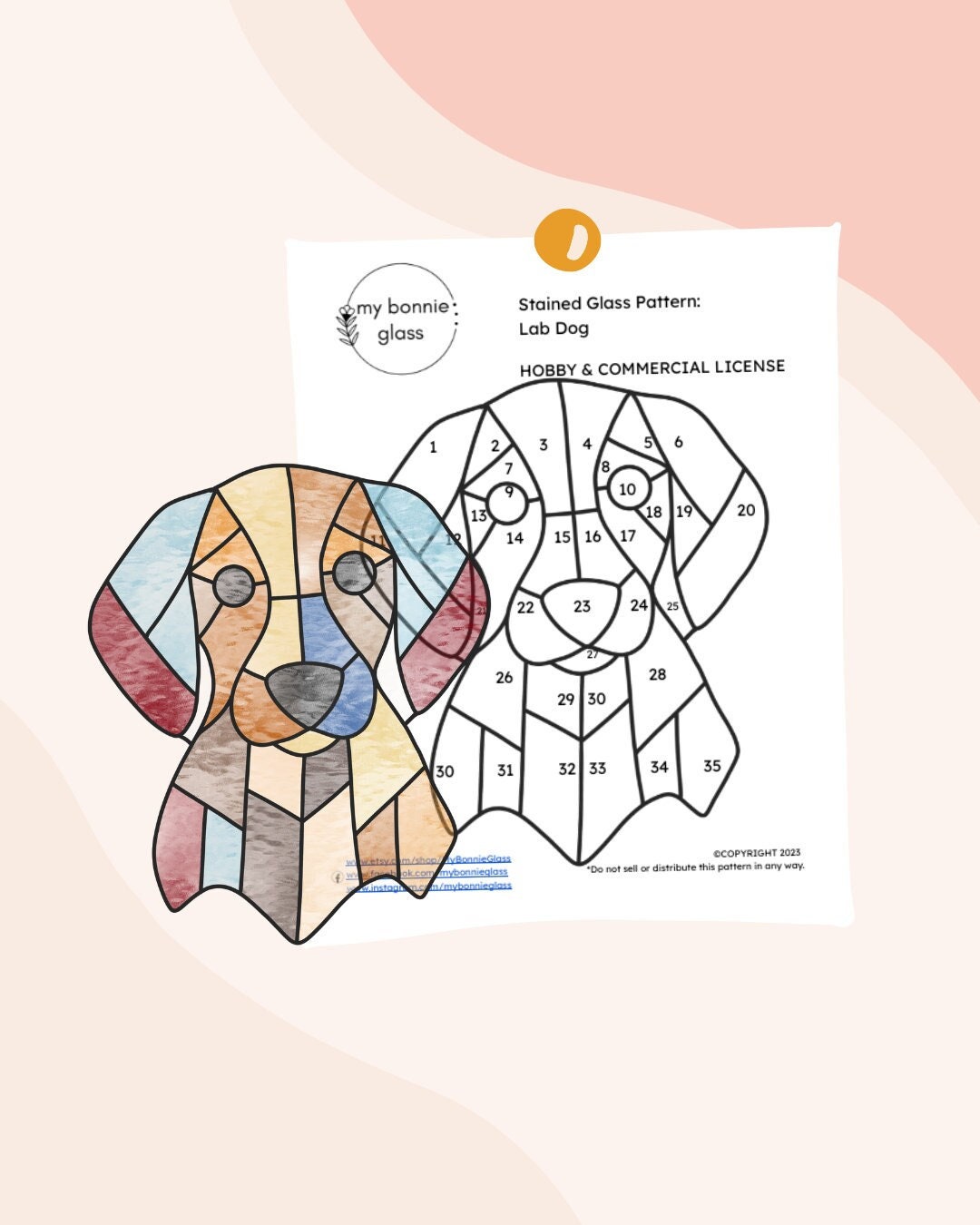 Lab Dog Stained Glass Pattern - Etsy