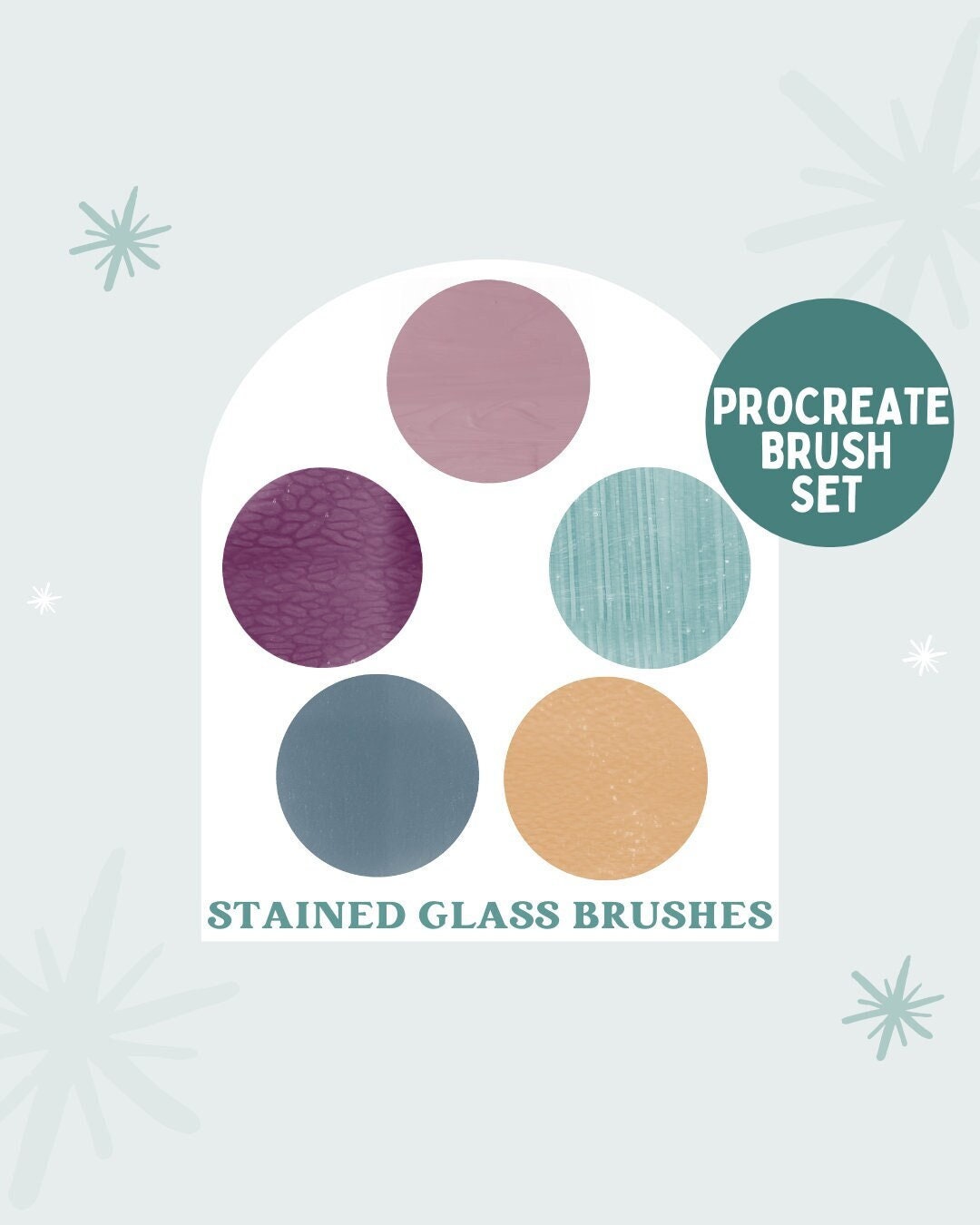 BRUSH SET Procreate Stained Glass Transparent Brush Set 1 - Etsy