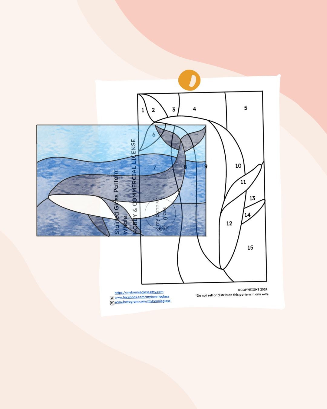 Whale Stained Glass Pattern - Etsy