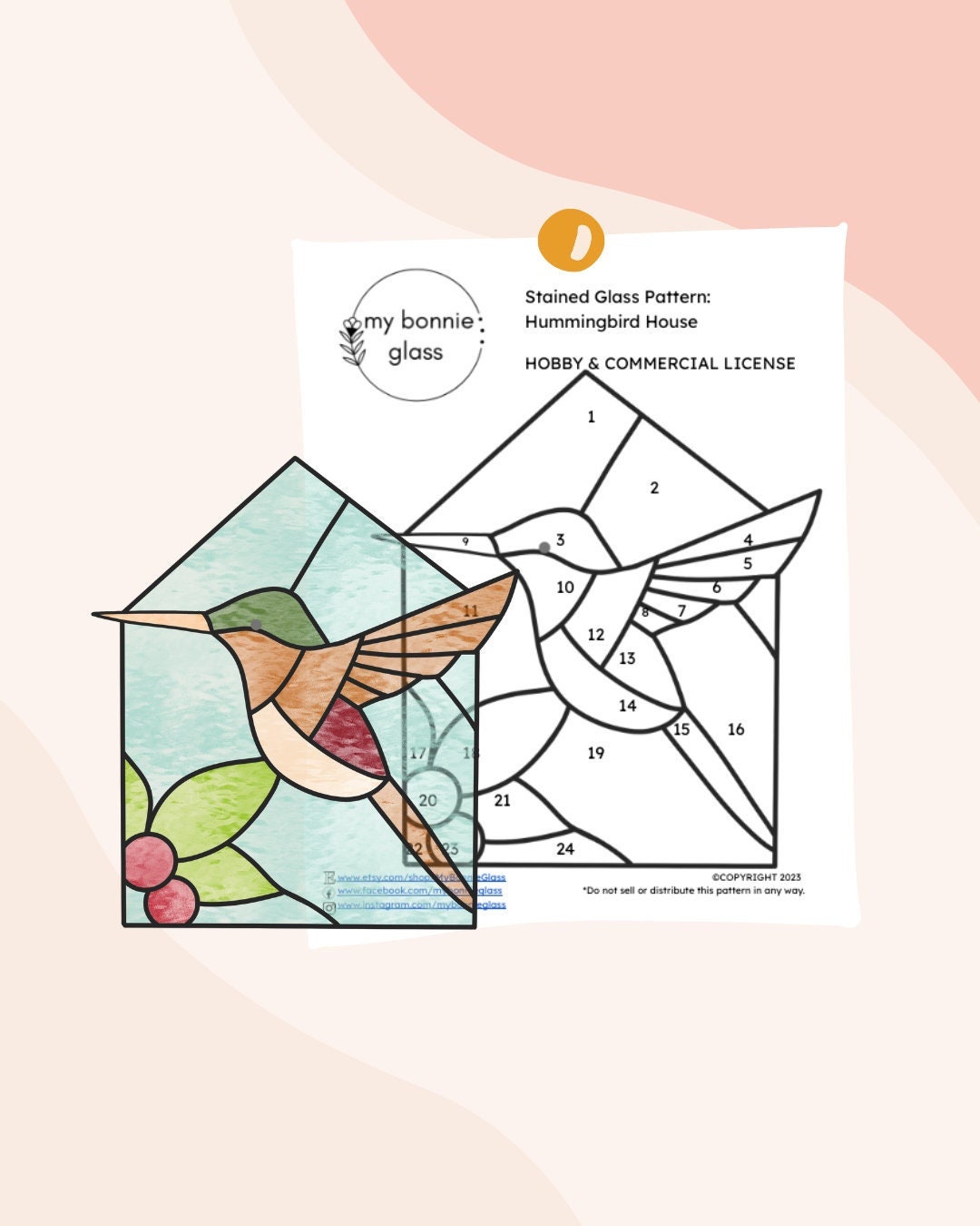 Hummingbird House Stained Glass Pattern - Etsy