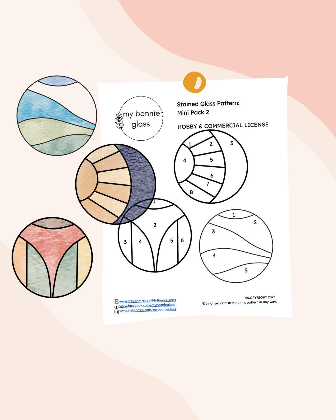 Mini Pack 2 Stained Glass Patterns - Etsy