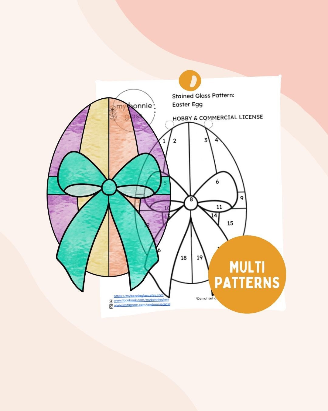 Easter Egg Stained Glass Pattern Pack - Etsy