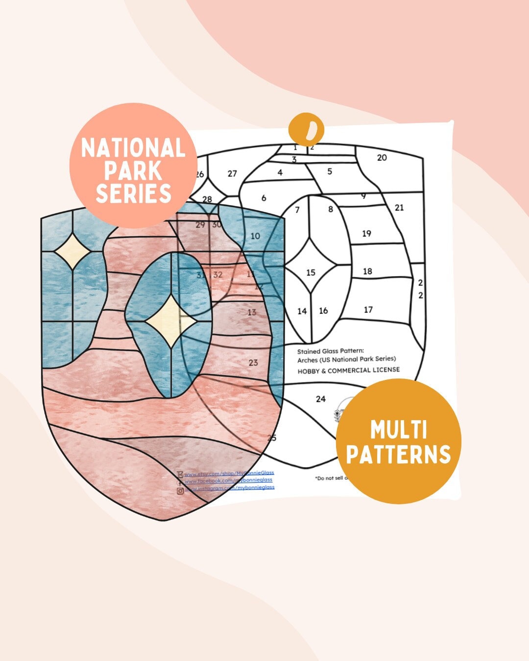 Arches Stained Glass Pattern Pack - Etsy