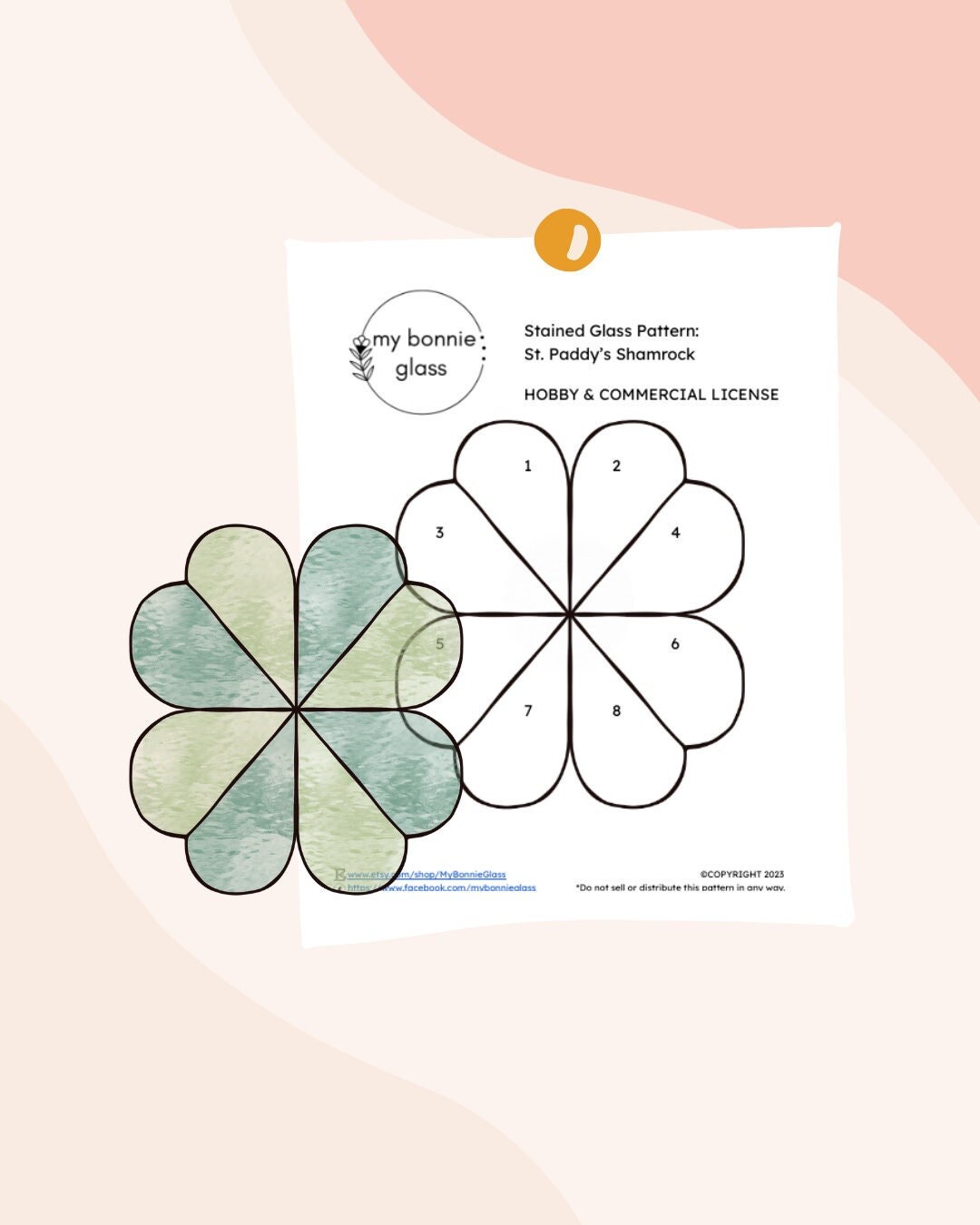 St. Paddy's Shamrock Stained Glass Pattern - Etsy