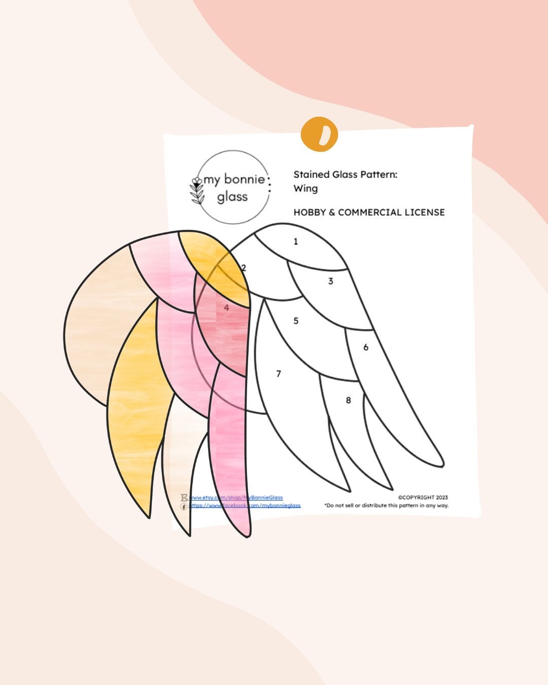 Wing Stained Glass Pattern - Etsy