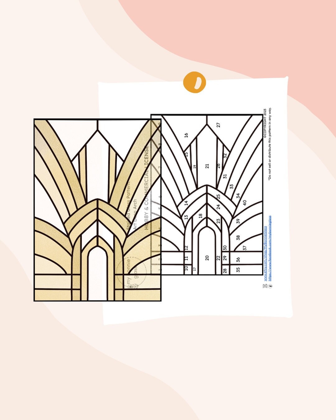 Art Deco Arch Stained Glass Pattern - Etsy