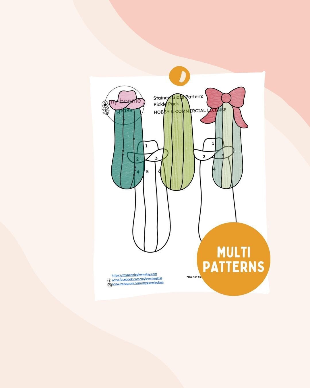 Pickle Pack Stained Glass Pattern Pack - Etsy