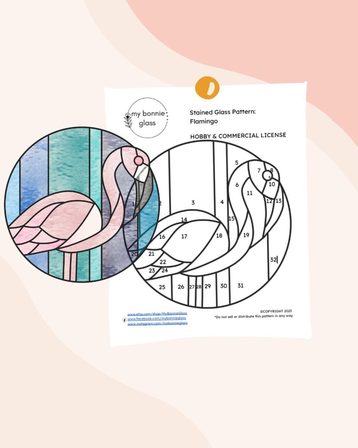 Flamingo Stained Glass Pattern - Etsy