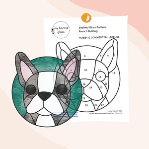 French Bulldog Stained Glass Pattern - Etsy