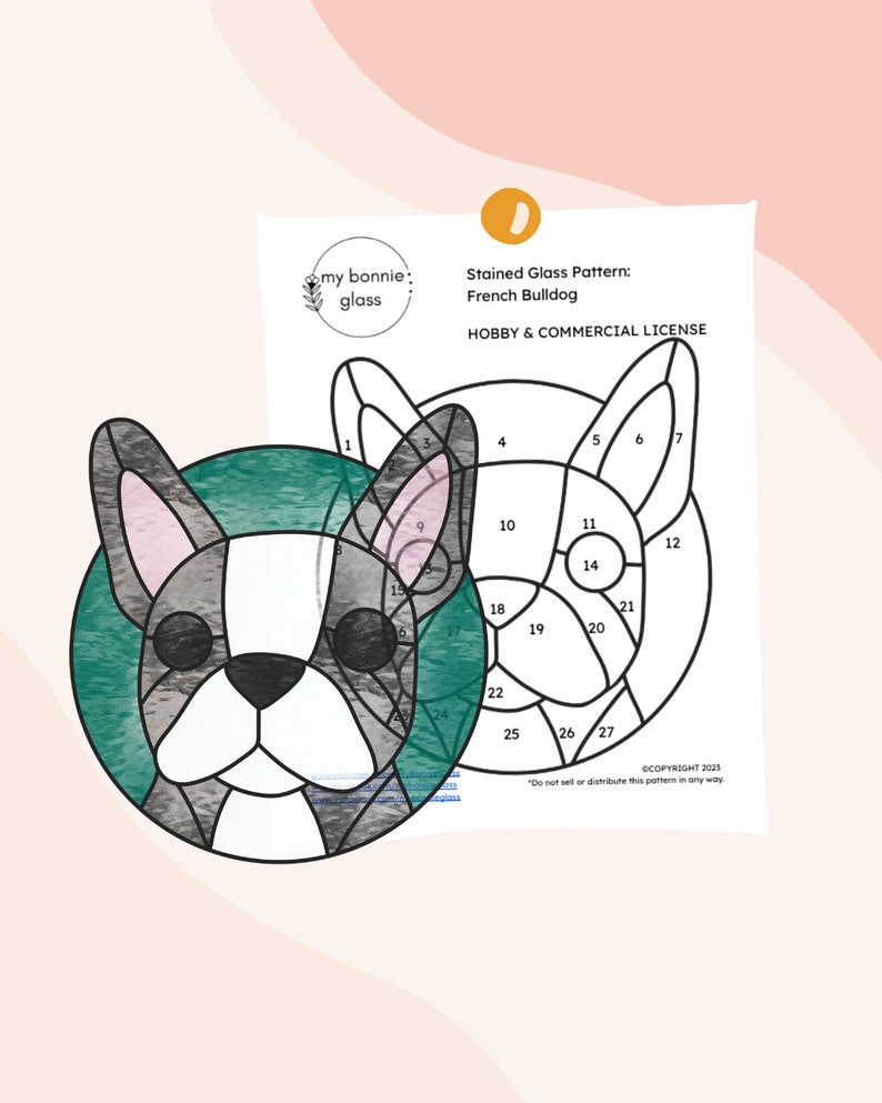 French Bulldog Stained Glass Pattern - Etsy