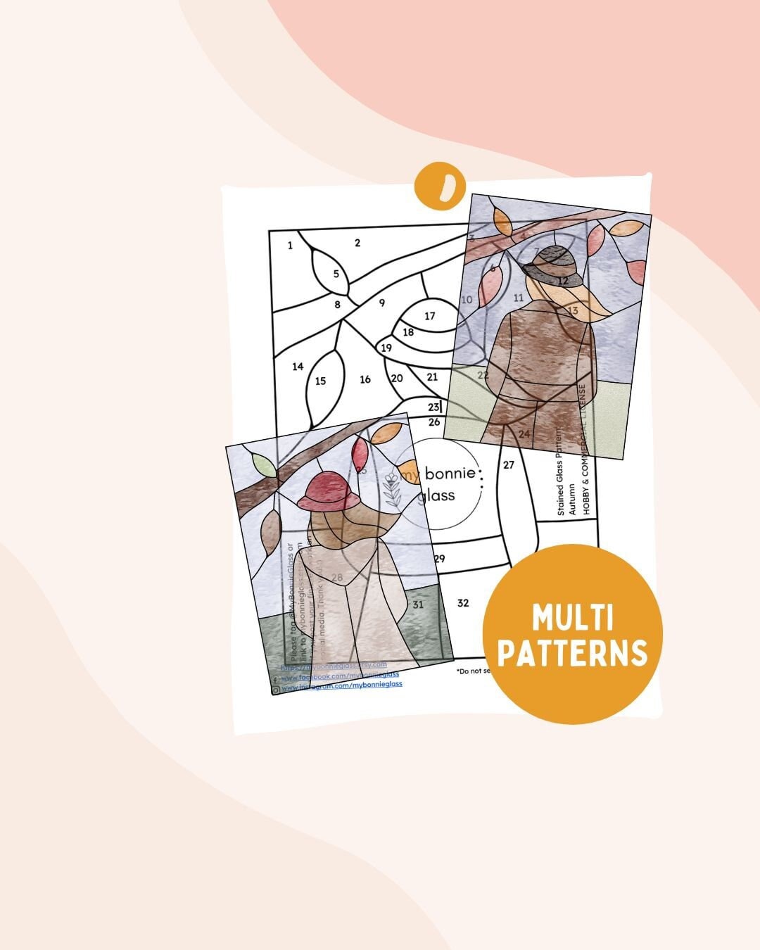 Autumn Stained Glass Pattern - Etsy