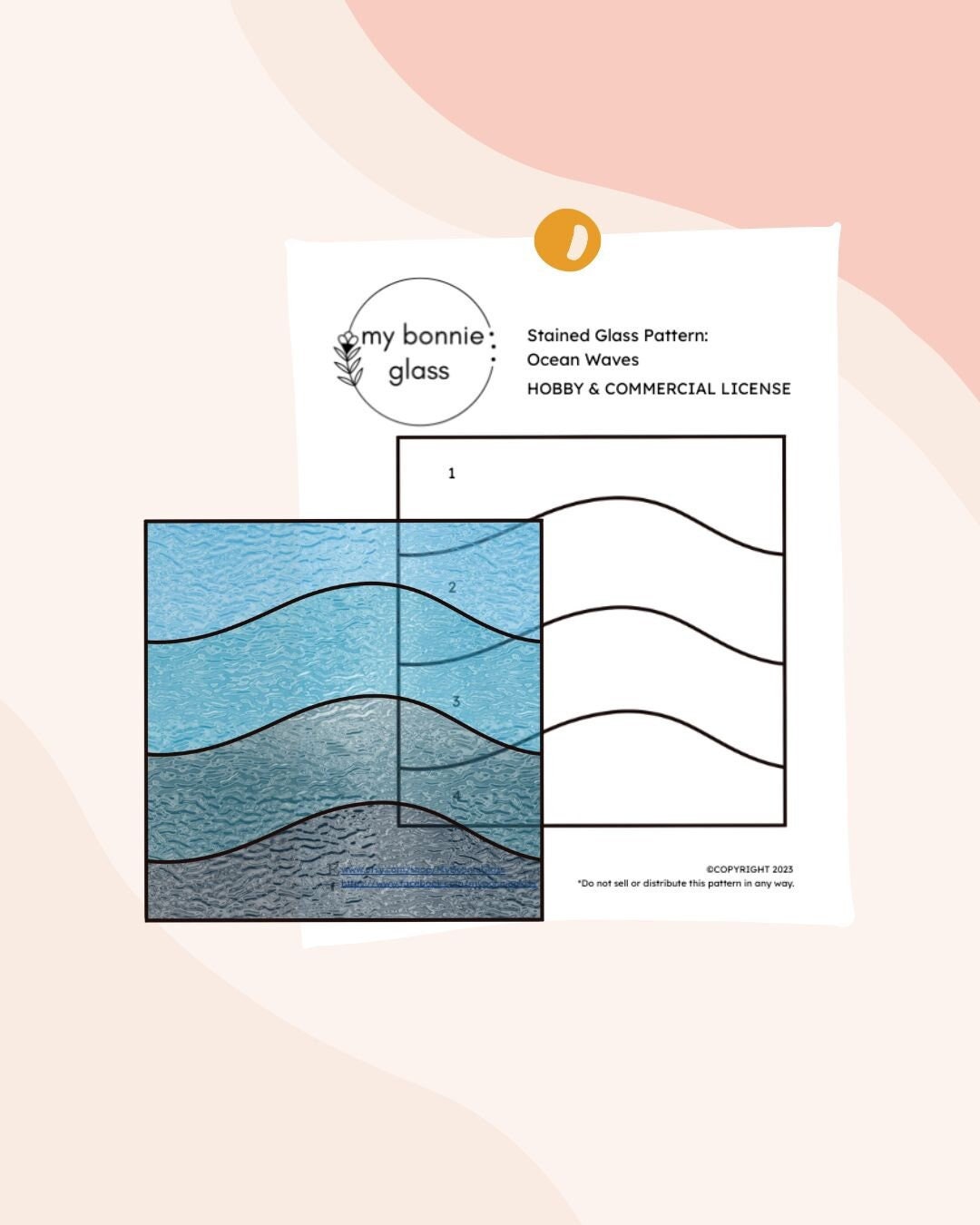 Ocean Waves Stained Glass Pattern - Etsy