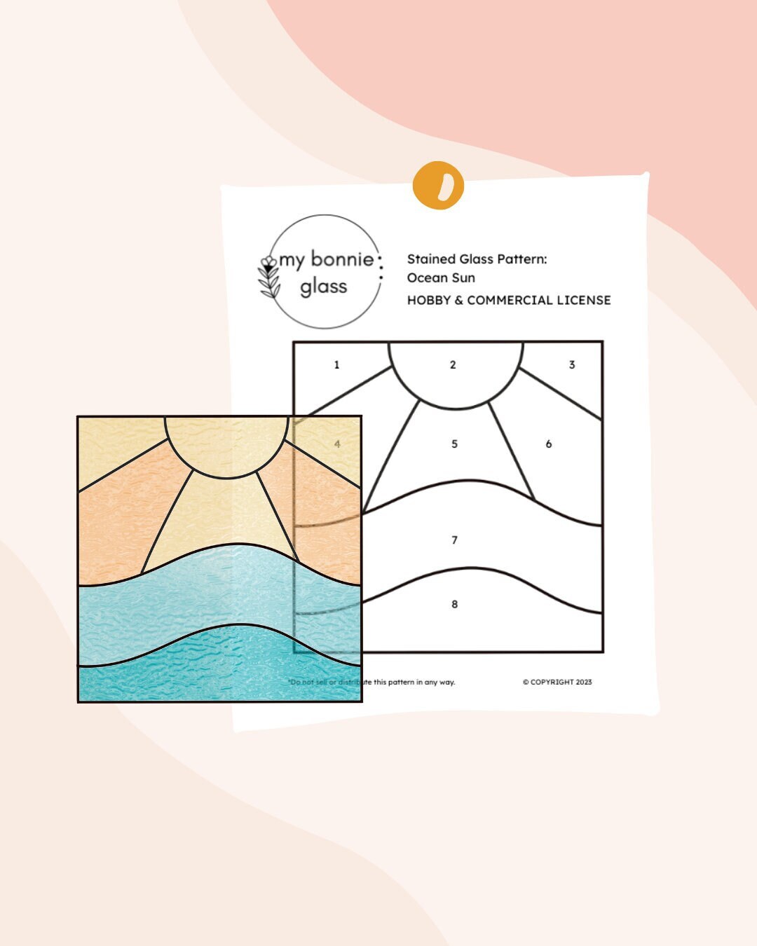 Ocean Sun Stained Glass Pattern - Etsy