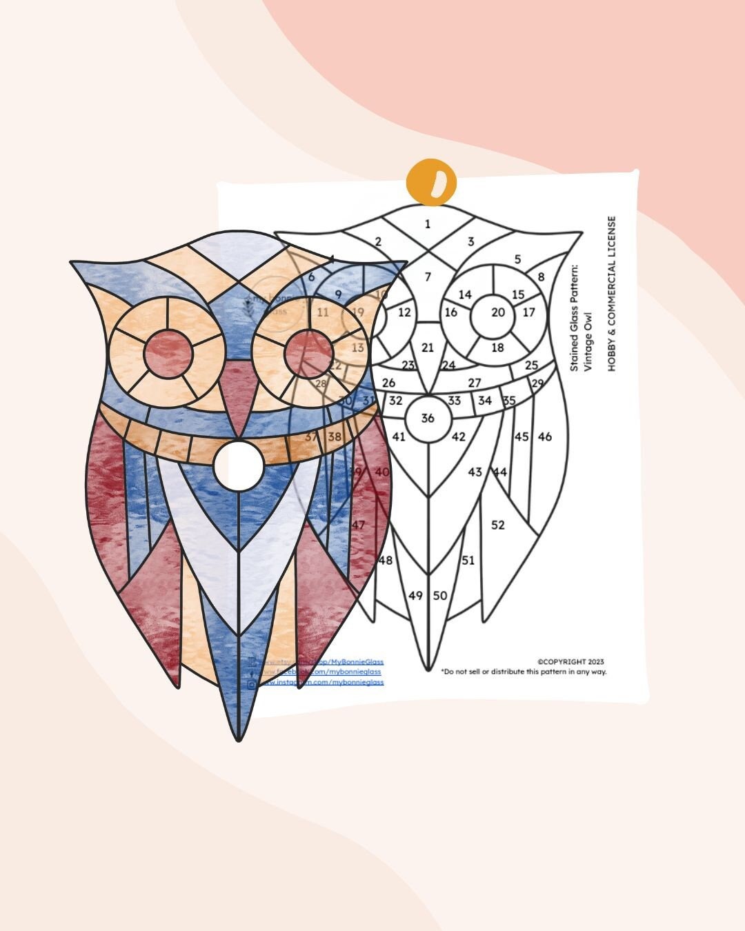 Vintage Owl Stained Glass Pattern - Etsy