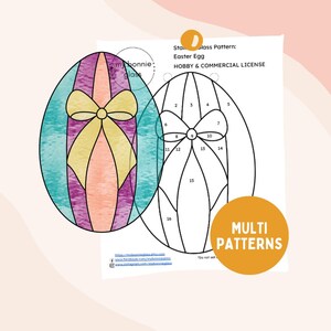 Easter Egg Stained Glass Pattern Pack - Etsy