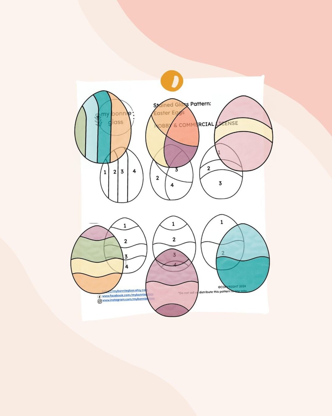 Easter Eggs Stained Glass Pattern - Etsy