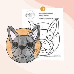 French Bulldog Stained Glass Pattern - Etsy