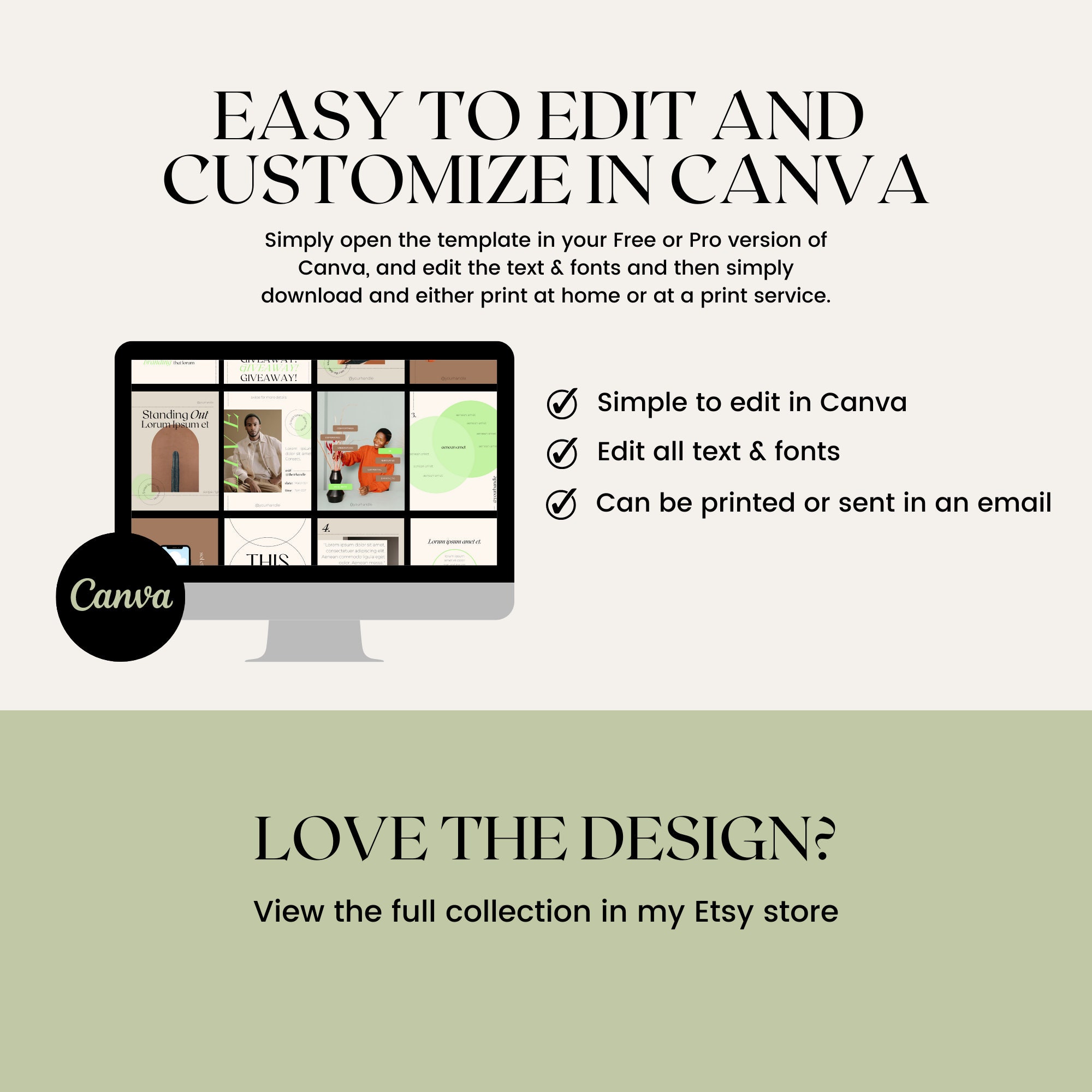 Minimal Aesthetic Canva Templates for Instagram Neutral - Etsy