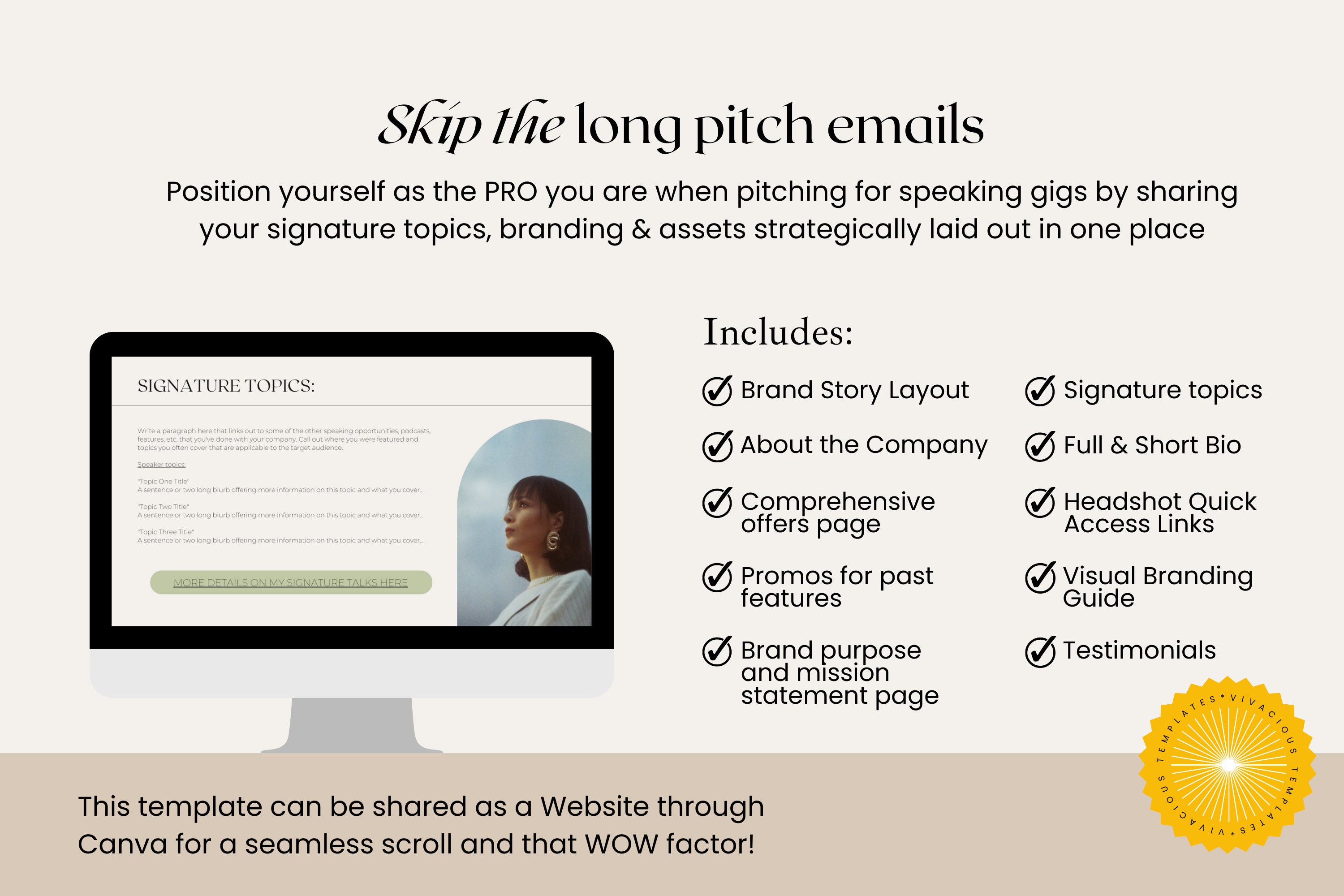 Speaker Pitch Deck Speaker Media Kit Press Kit Pitch Yourself for ...