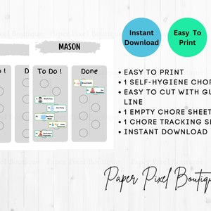 Kids Chore Chart: Illustrated Daily Tasks, Responsibility Tracker ...