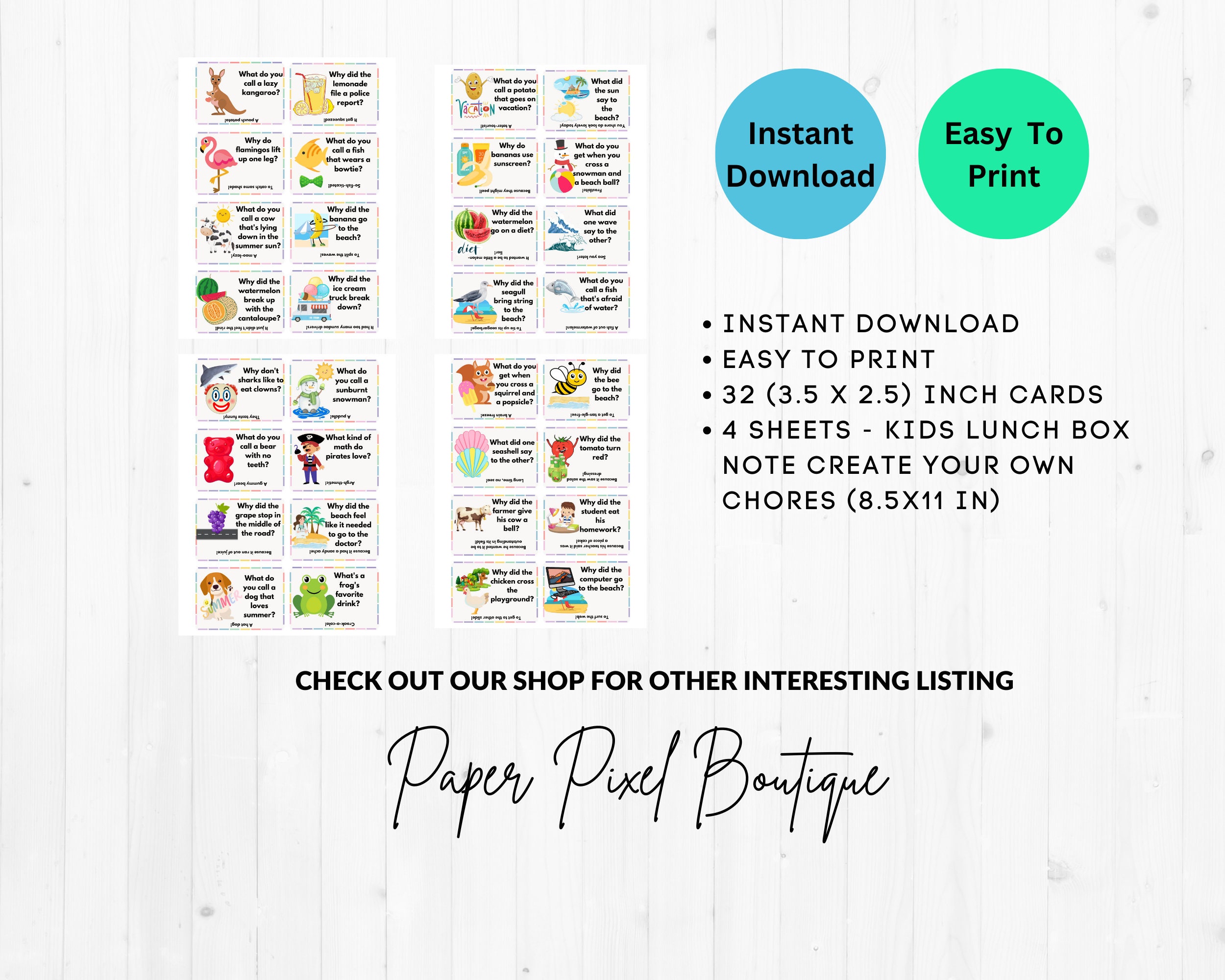 32 Summer Lunch Box Notes for Kids, Boxes Lunches Notes, Printable ...