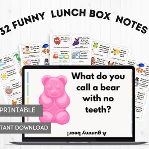 32 Funny Lunch Box Notes for Kids, Boxes Lunches Notes, Printable Jokes ...