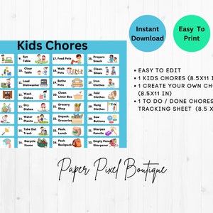Download Chores, Kids Household Chores, Track Daily Chores,printable Responsibility Chart, Chore ...