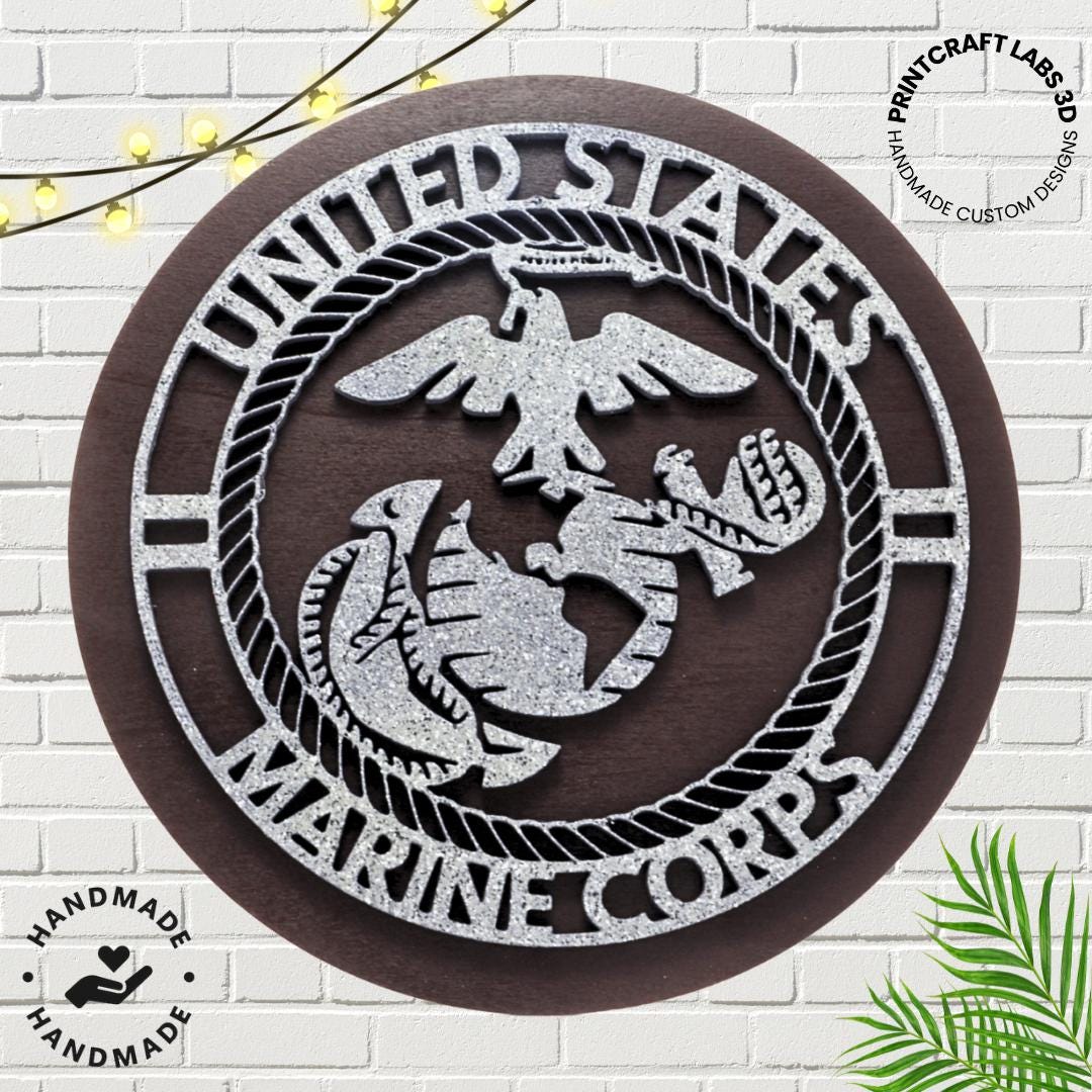 USMC Wall Art | United States Marine Corps Sign | Rustic Military Home ...