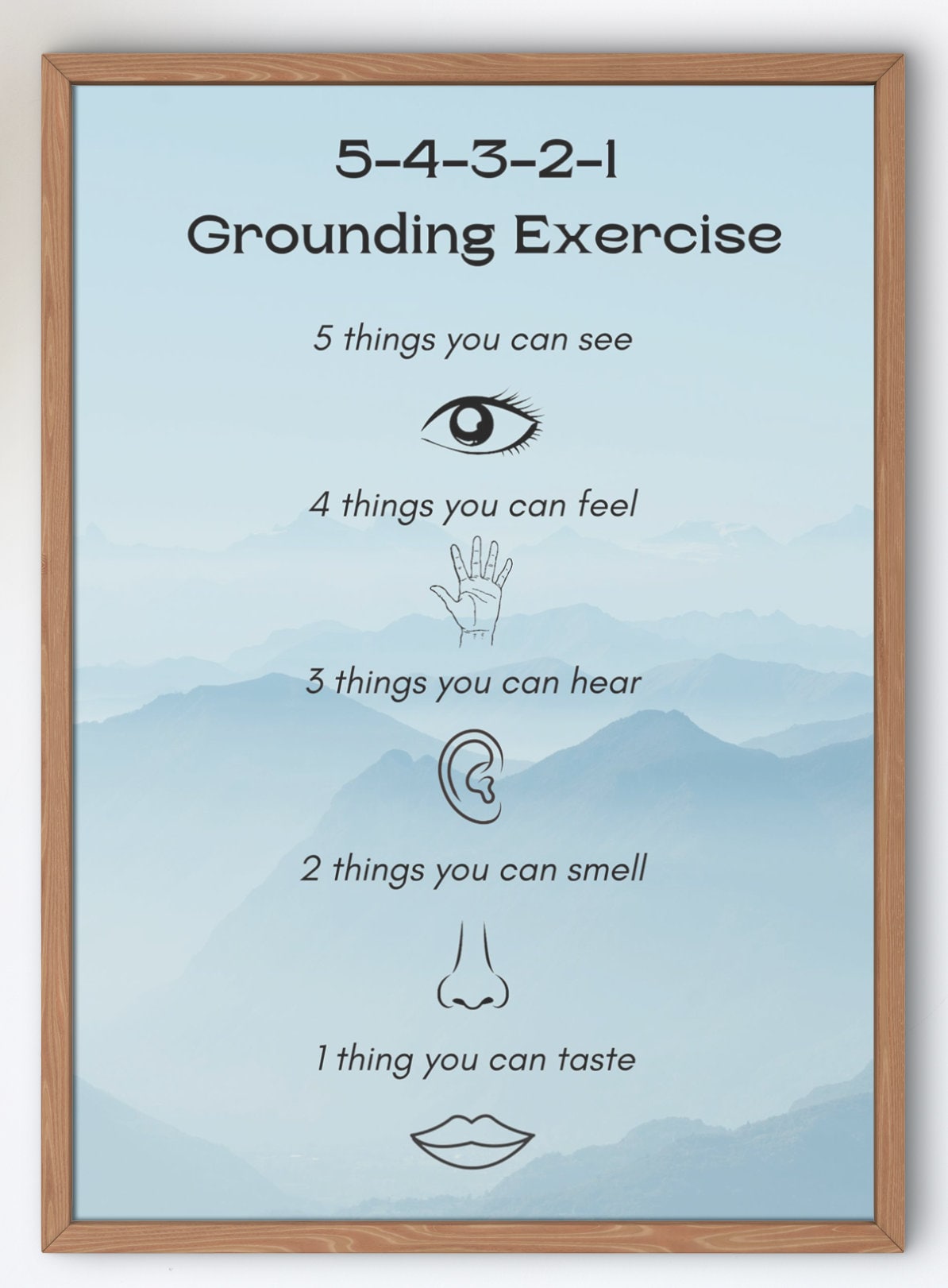 5-4-3-2-1 Grounding Exercise I Mental Health Poster I Grounding ...