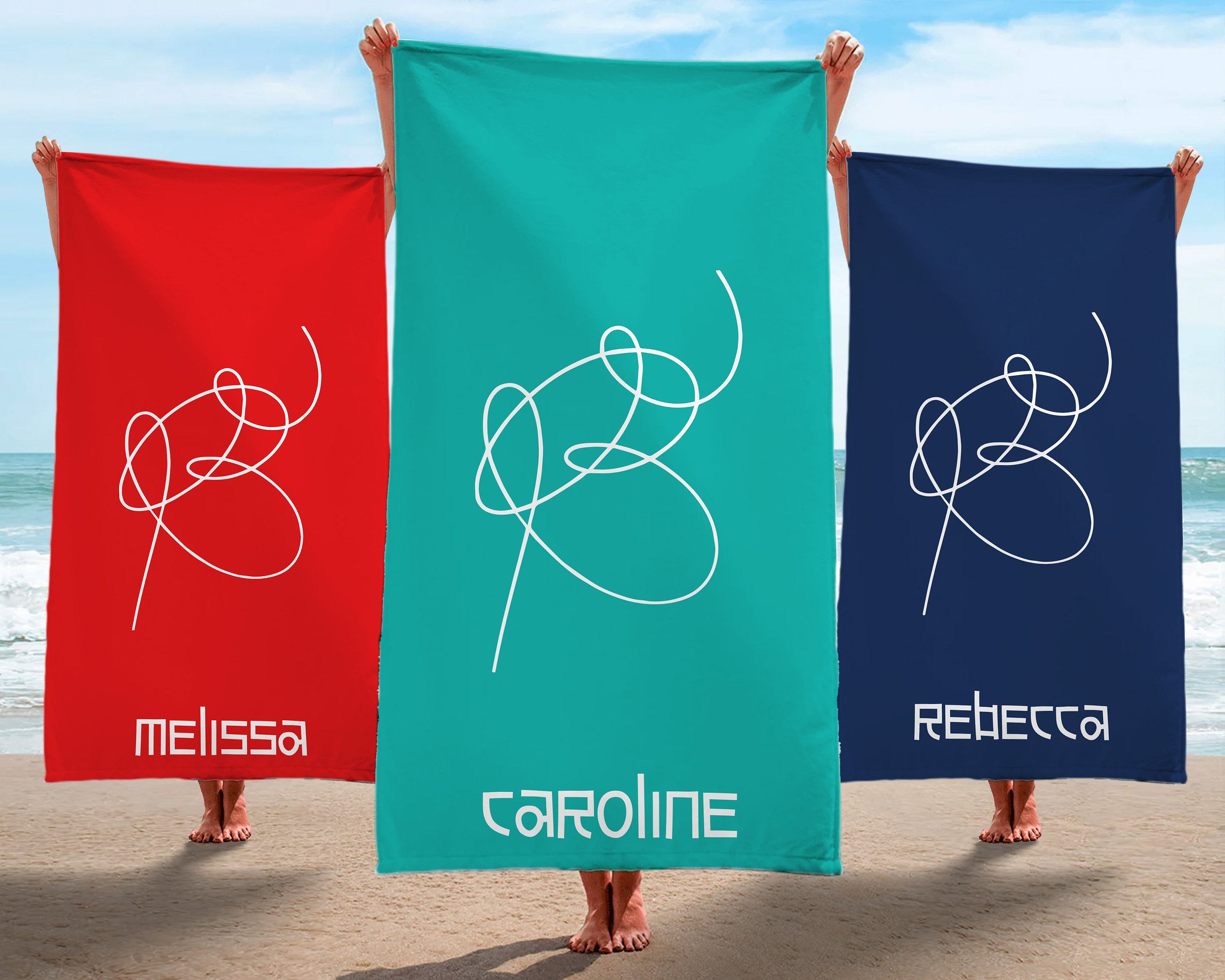 Custom BTS Towel With Name, Korean Font, Personalized Name Bath Towel ...