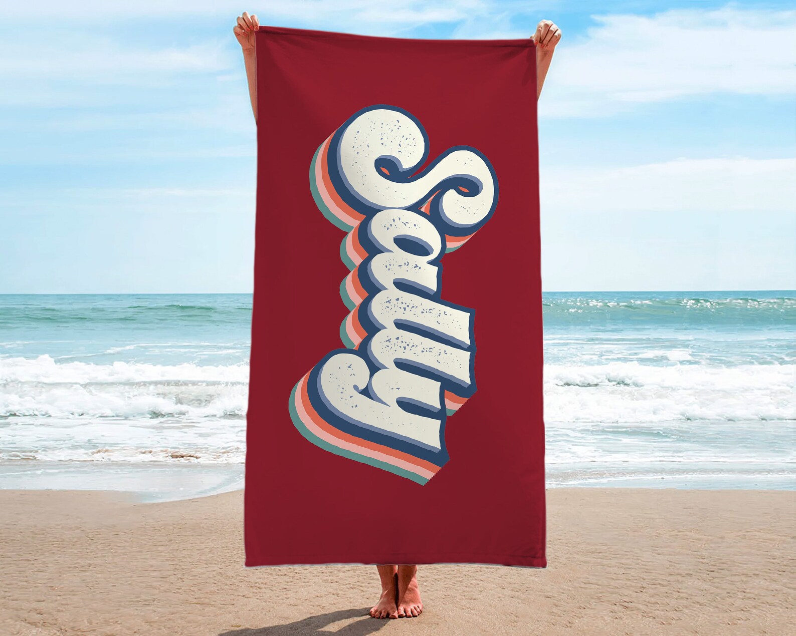 Custom Retro Beach Towel Groovy 70's 80's - Etsy