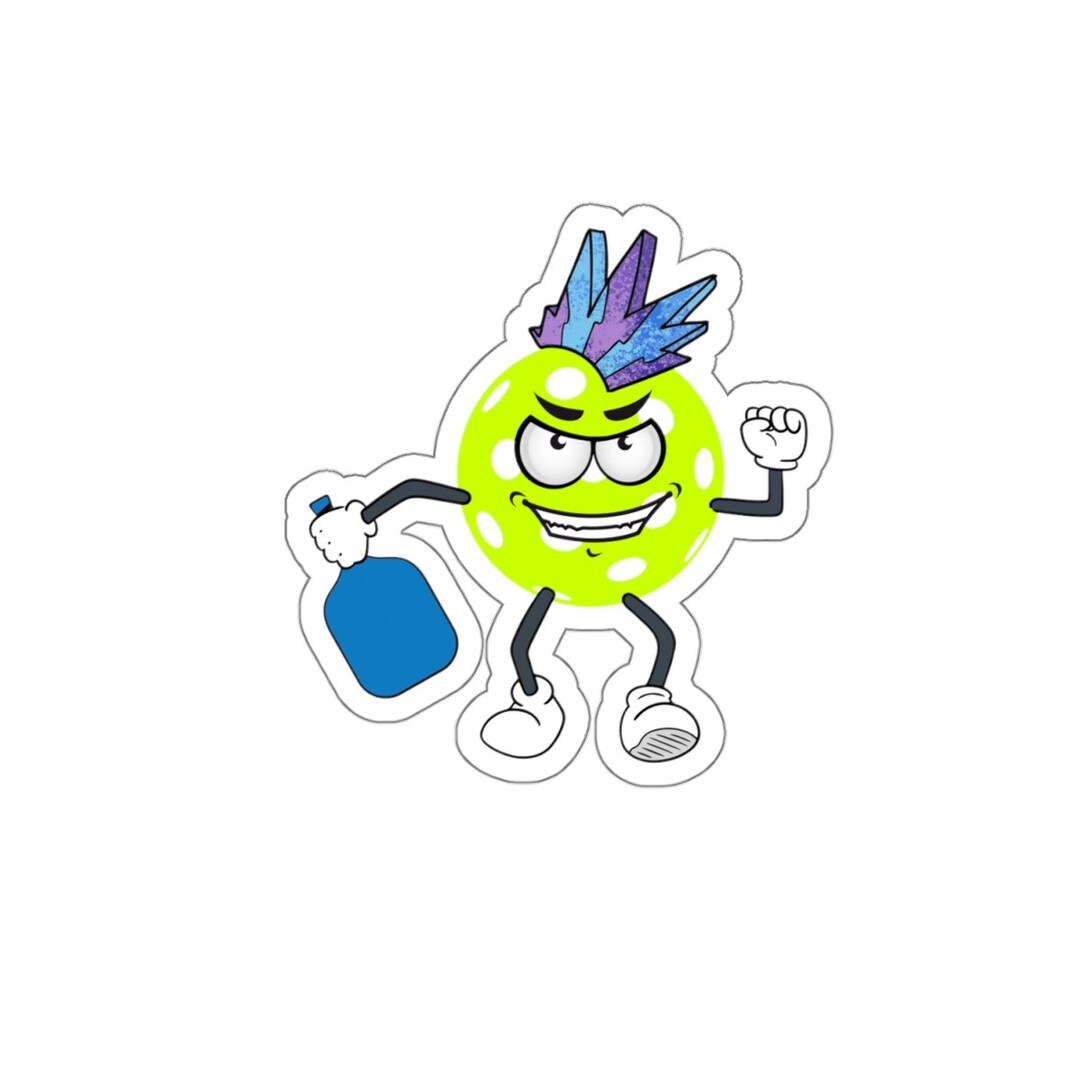 Pickleball Sticker Fun Guy Hard Hitter With Blue Paddle - Etsy