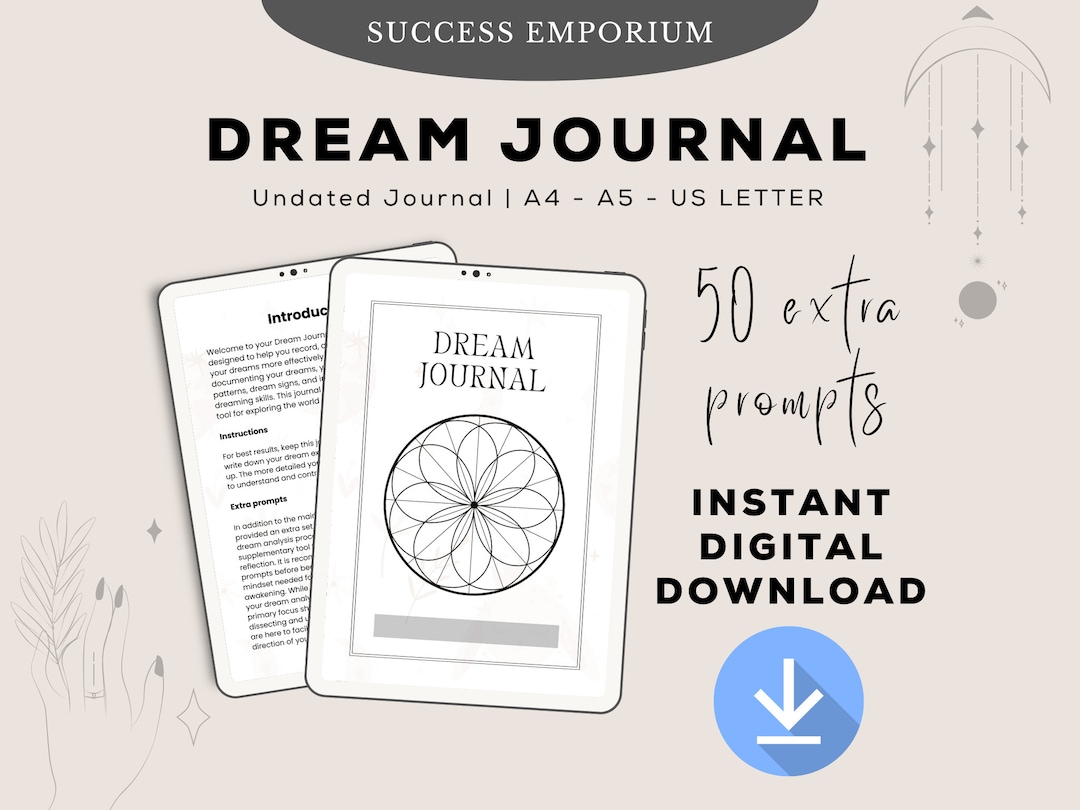 Dream Journal Printable Dream Tracker, Dream Worksheet, Lucid Dreaming ...