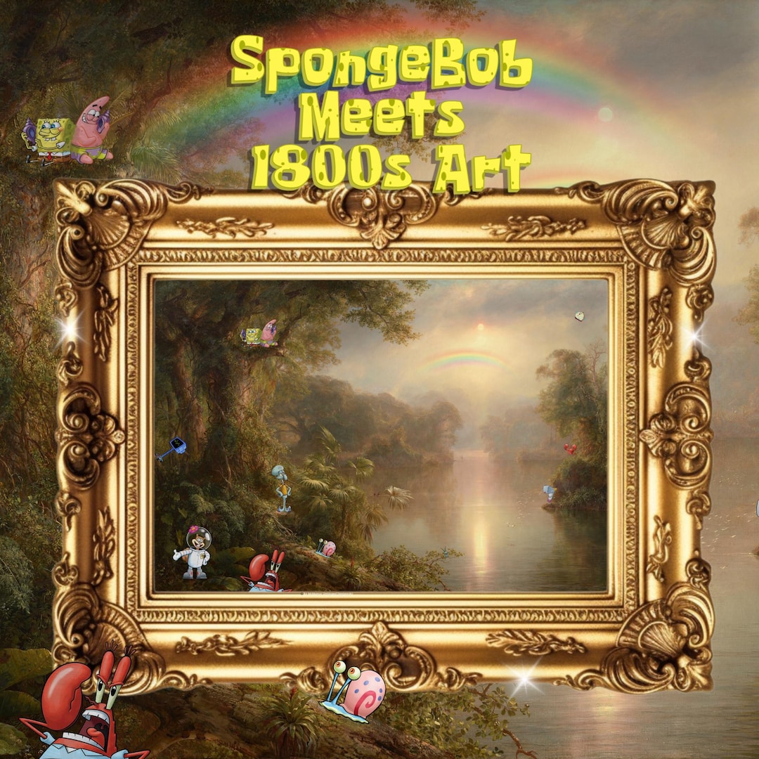 Spongebob Art Print, River of Light Parody, Bikini Bottom Wall Art - Etsy