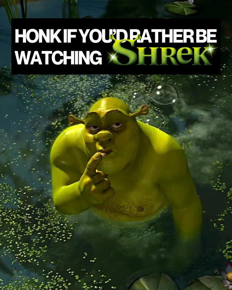 Shrek Bumper Sticker | Meme Car Decal | Laptop Sticker | Gift for Shrek ...
