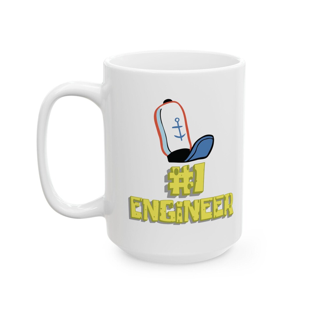 Spongebob #1 Engineer Ceramic Mug - Gift for Engineers, Graduation ...