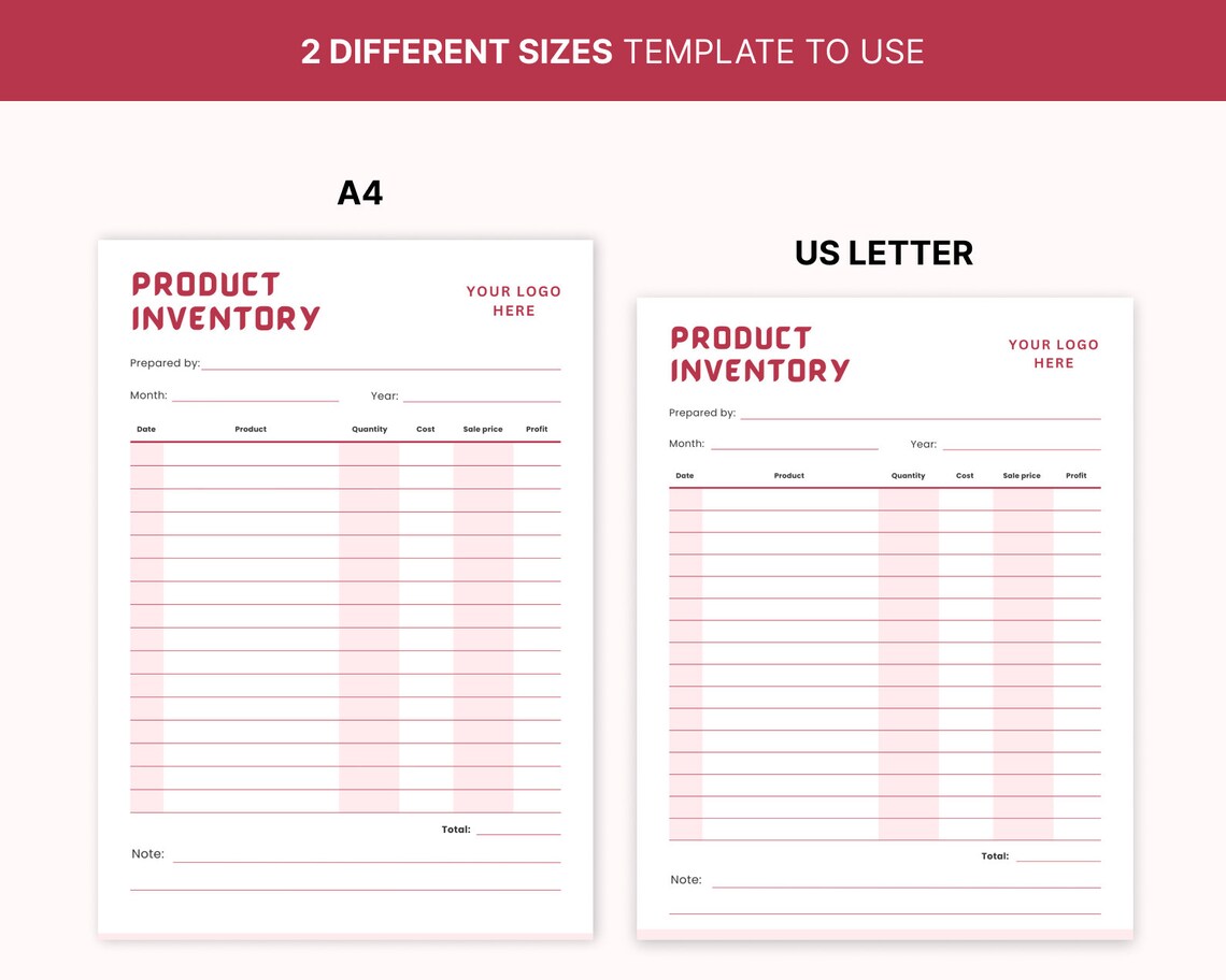 Printable Inventory Sheet, Inventory Form, Inventory Log, Inventory ...