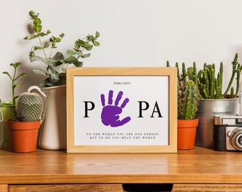 Set of 4 Father's Day Handprint Printable, DIY Craft Gift for Dad, Gift ...