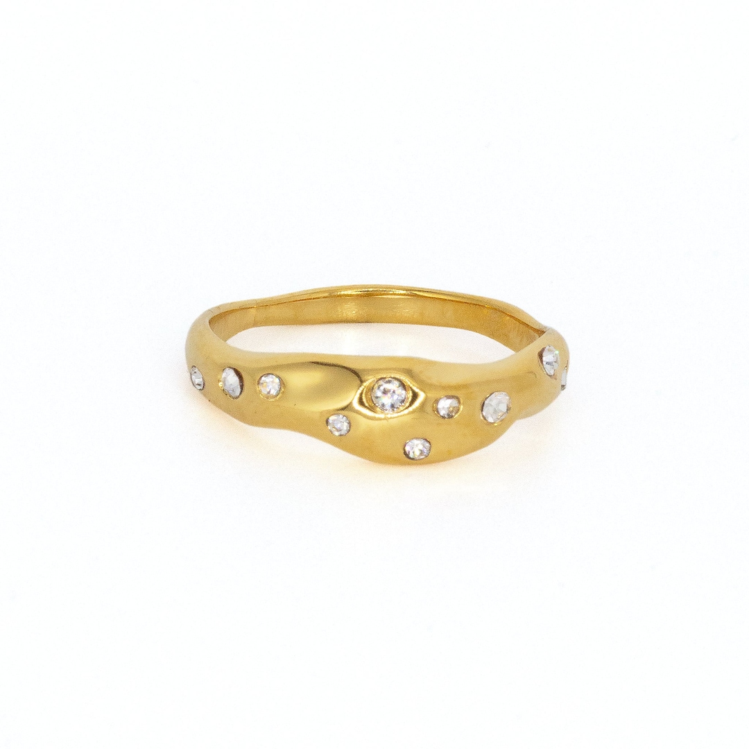 Abstract Chunky Gold Ring - Etsy