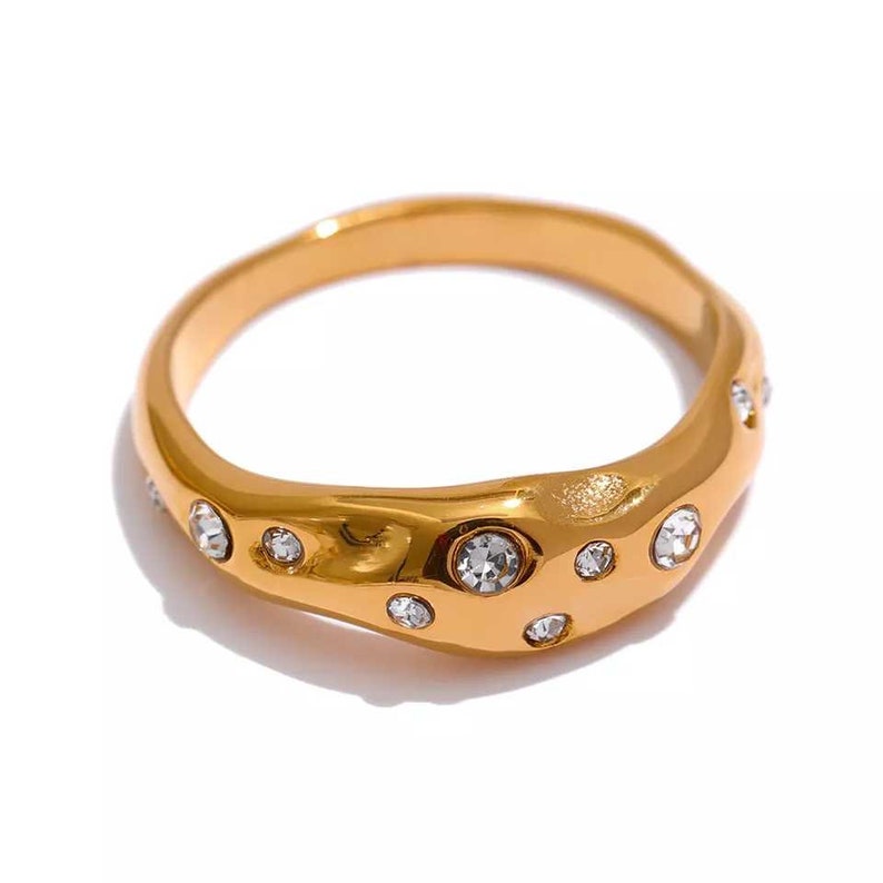 Abstract Chunky Gold Ring - Etsy