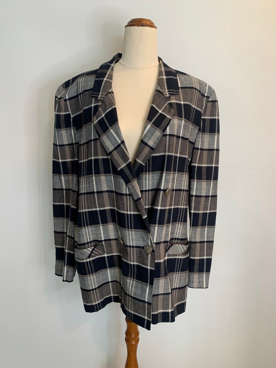 80s Vintage Katies Check Pattern Jacket with pockets … - Gem