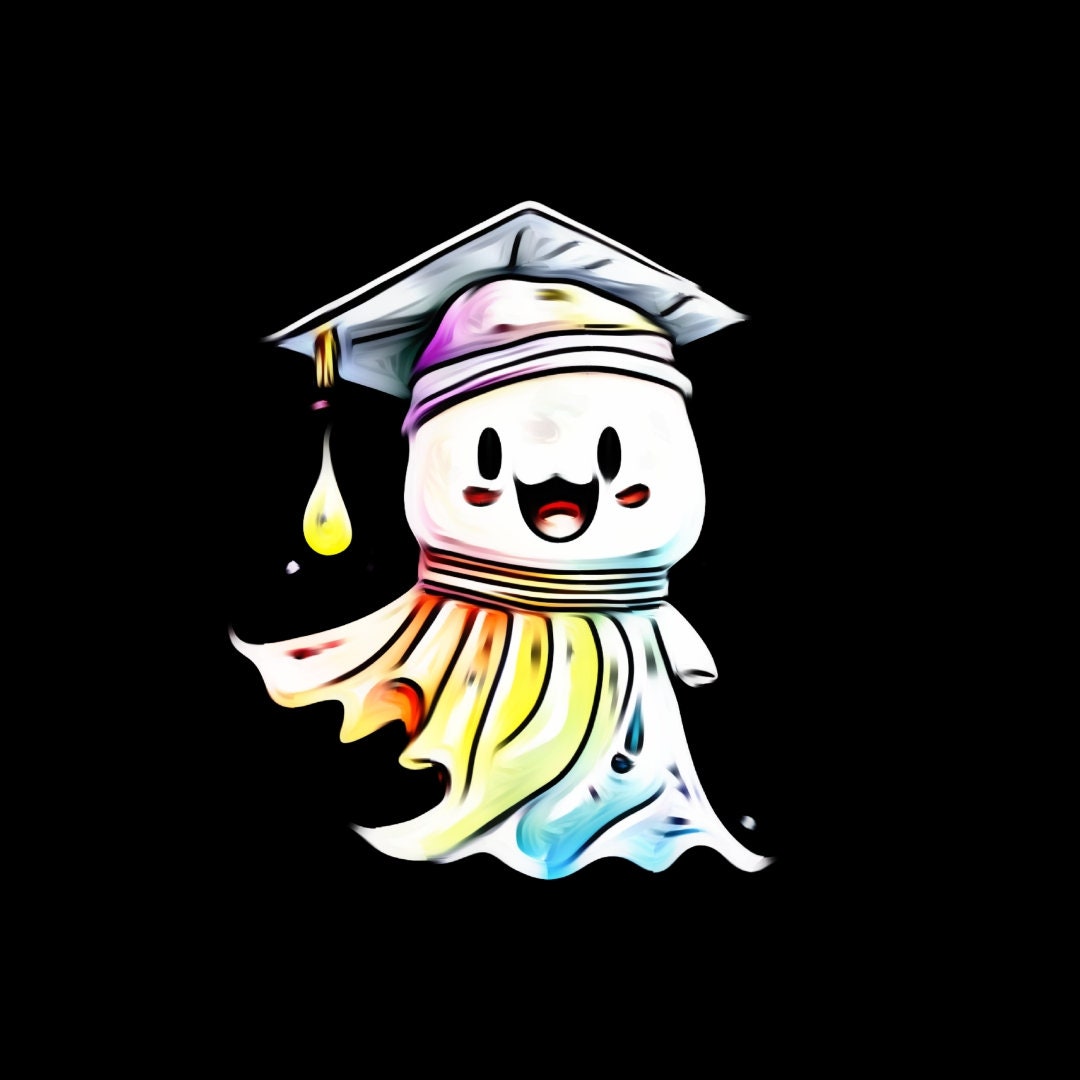 Chibi Graduation Ghost Watercolor Digital Download - Etsy