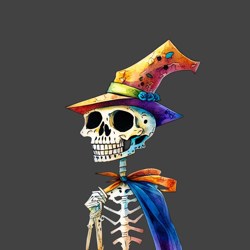 Skeleton Wizard Digital Download/ Clipart - Etsy