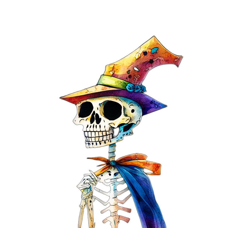Skeleton Wizard Digital Download/ Clipart - Etsy